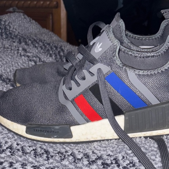 adidas | Shoes | Adidas Mens Gray Athletic Shoes With Red And Blue ...